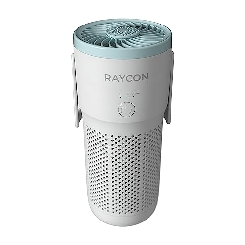 Raycon Portable Air Filter, H13 Replaceable Hepa Filter, Adjustable Speeds, 2-in-1 Fragrance Diffuser and Air Purifier, Living Essentials (White)