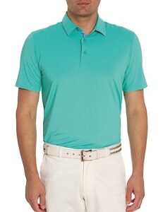 robert graham men axelsen 2 short sleeve knit polo, jade, small