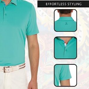 Robert Graham Men AXELSEN 2 Short Sleeve Knit Polo, Jade, Small