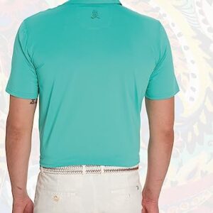 Robert Graham Men AXELSEN 2 Short Sleeve Knit Polo, Jade, Small