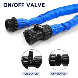 Garden Hose Water Pipe Expandable - 50FT Water Hose with 7 Function Spray Nozzle, Easy to Use, Outdoor Magic Hose Suit for Gardening Washing, Blue