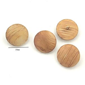 YOOGCORETT 20pcs Brown Wooden Buttons with Metal Shank Round Buttons for Sewing DIY Crafts Manual Buttons Painting Scrapbooking Handmade Making Supplies 18mm