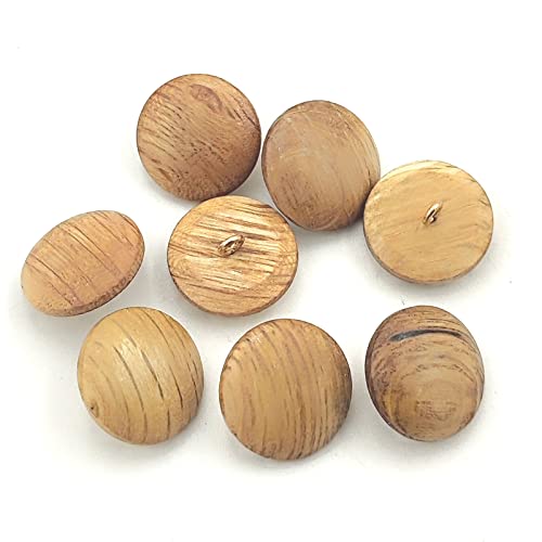 YOOGCORETT 20pcs Brown Wooden Buttons with Metal Shank Round Buttons for Sewing DIY Crafts Manual Buttons Painting Scrapbooking Handmade Making Supplies 18mm