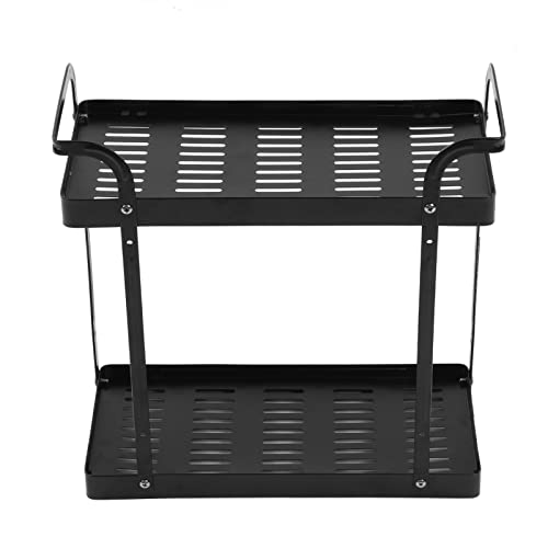 Kadimendium Kitchen Storage Rack, Sturdy Structure Wall Rack Simple Style Rustproof Home Decoration for Room