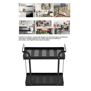 Kadimendium Kitchen Storage Rack, Sturdy Structure Wall Rack Simple Style Rustproof Home Decoration for Room