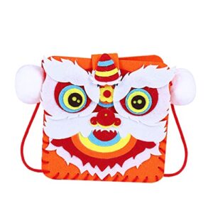 1 set children's handmade bag embroidery kits hand decor crossbody tote educational sewing kit diy festival ornament hand sewing playset diy handbag material for diy tote bag