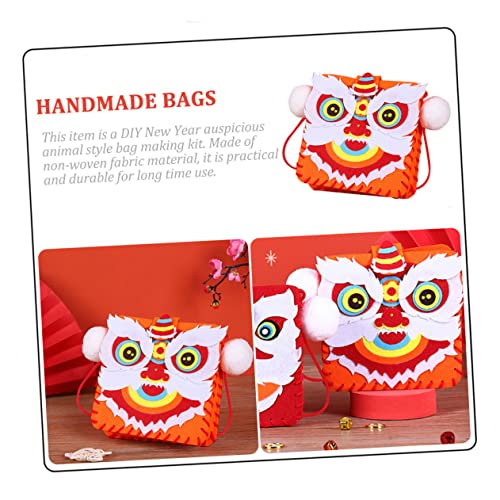 1 Set Children's Handmade Bag Embroidery Kits Hand Decor Crossbody Tote Educational Sewing Kit DIY Festival Ornament Hand Sewing Playset DIY Handbag Material for DIY Tote Bag