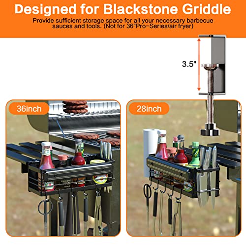 LIVOD Griddle Caddy for Blackstone Griddle Accessories, Blackstone Griddle Caddy Grill Accessories Storage Box for Blackstone 28”-36” Griddle, BBQ Accessories with a Magnetic Tool Holder Set