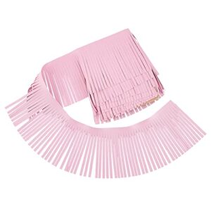 ph pandahall 2 yards leather fringe trim, 4 inch pu leather tassels pink tassel trim diy dance skirt tassel fringe wrap cover for clothes dress diy lamp shade bag sewing craft embellishment