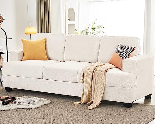 VanAcc Sofa, Comfy Sofa Couch with Extra Deep Seats, Modern Sofa- 3 Seater Sofa, Couch for Living Room Apartment Lounge, Beige Chenille