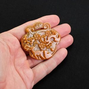 Tree Deer Ruyi Handmade Natural Red Jadeite Jade Pendant