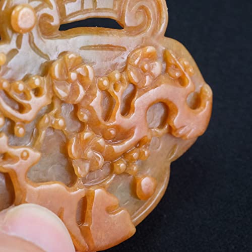 Tree Deer Ruyi Handmade Natural Red Jadeite Jade Pendant