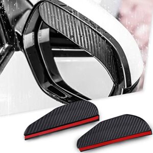 jddry 2pcs rear view mirror visor,carbon fiber mirror rain visor,universal car rear view mirror rain cover,universal eyebrow cover for cars/truck/suv(carbon fiber,2pcs)