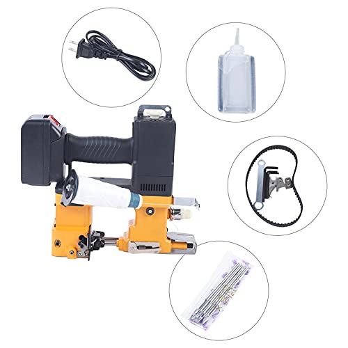 Portable Bag Closer Machine, 110V 190W Industrial Electric Bag Closing Sewing Sealing Stitching Machine for Woven Snakeskin Paper Bag, Handheld High Speed Machine with Accessories