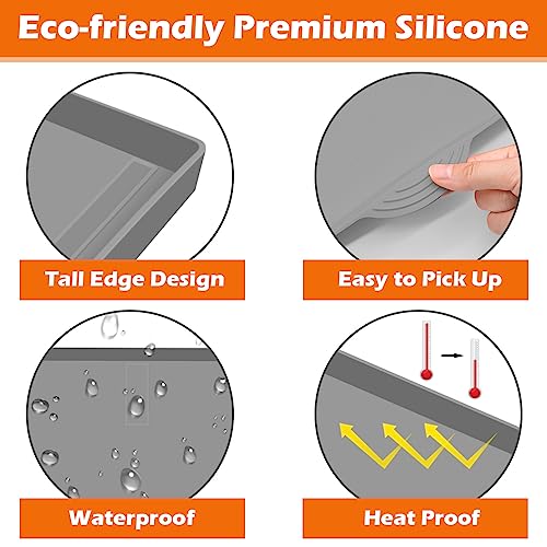 17" Griddle Mat Silicone for Blackstone, Magnetic Protective Cover Mats Blackstone Griddle Top Covers for Blackstone Protector Outdoor-Grey