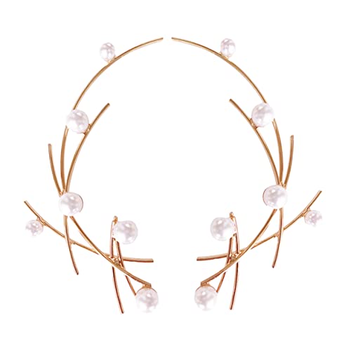 FOMIYES 2pcs/set Headgear Ladies Headbands Rhinestone Headband Metal Headband Wedding Hair Side Piece Bridal Hair Accessories Wedding Hair Jewelry Women Peal Hair Accessories Flowers Alloy