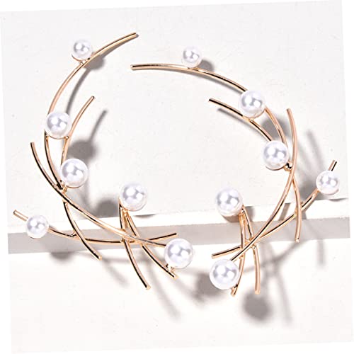 FOMIYES 2pcs/set Headgear Ladies Headbands Rhinestone Headband Metal Headband Wedding Hair Side Piece Bridal Hair Accessories Wedding Hair Jewelry Women Peal Hair Accessories Flowers Alloy