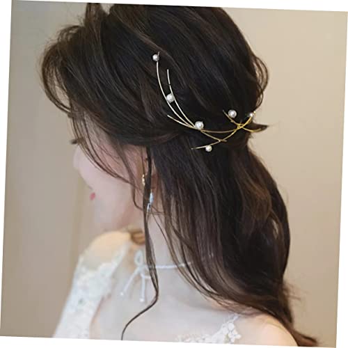 FOMIYES 2pcs/set Headgear Ladies Headbands Rhinestone Headband Metal Headband Wedding Hair Side Piece Bridal Hair Accessories Wedding Hair Jewelry Women Peal Hair Accessories Flowers Alloy