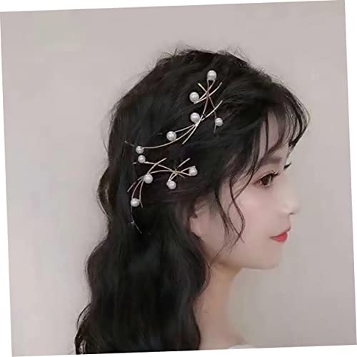 FOMIYES 2pcs/set Headgear Ladies Headbands Rhinestone Headband Metal Headband Wedding Hair Side Piece Bridal Hair Accessories Wedding Hair Jewelry Women Peal Hair Accessories Flowers Alloy