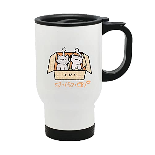 Gift for Cat Lovers Box Kittens Illustration with Equation Caption for Kids and Adults 14oz Steinless Steel Travel Mug