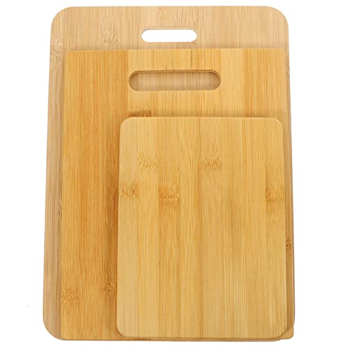 UPKOCH 3pcs Bamboo Cutting Boards Set Rectangle Wood Cutting Board BBQ Chopping Board Set Fruit Vegetable Cutting Tray for Kitchen Food Prep Carving Meat Cheese