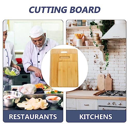 UPKOCH 3pcs Bamboo Cutting Boards Set Rectangle Wood Cutting Board BBQ Chopping Board Set Fruit Vegetable Cutting Tray for Kitchen Food Prep Carving Meat Cheese