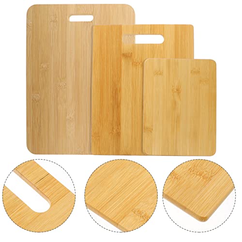 UPKOCH 3pcs Bamboo Cutting Boards Set Rectangle Wood Cutting Board BBQ Chopping Board Set Fruit Vegetable Cutting Tray for Kitchen Food Prep Carving Meat Cheese