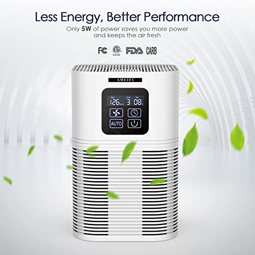 Air Purifiers for Bedroom Home Large Room 610 sq.ft, Updated AMEIFU H13 Hepa Air Purifier Cleaner with Aromatherapy for Pets Hair, Allergies, Smoke, Dust and Bad Smell (California Available)