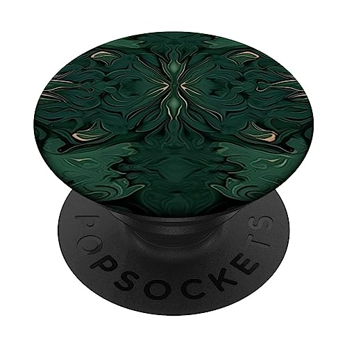 Elegant Dark Forest Green & Jade Green Pattern PopSockets Swappable PopGrip