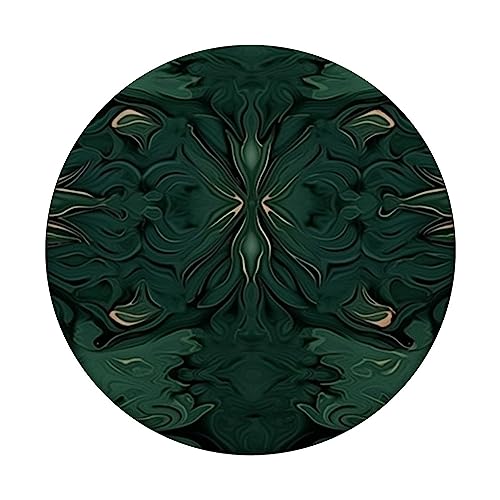 Elegant Dark Forest Green & Jade Green Pattern PopSockets Swappable PopGrip