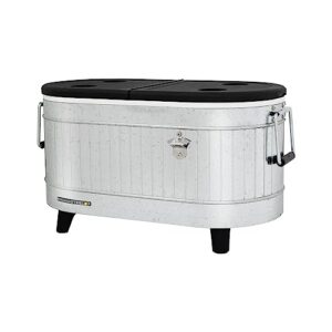 80 quart portable cooler in galvanized steel