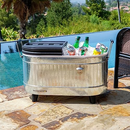 80 Quart Portable Cooler in Galvanized Steel