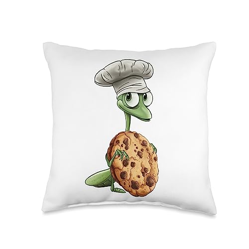 Mantis Chef Cookie Design Co. Praying Mantis Insects Chef Cookie Design Throw Pillow, 16x16, Multicolor