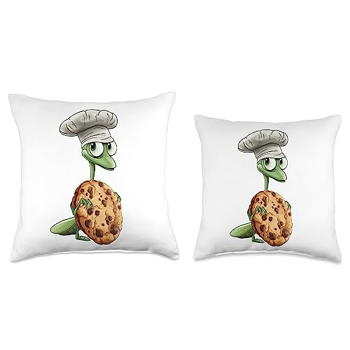 Mantis Chef Cookie Design Co. Praying Mantis Insects Chef Cookie Design Throw Pillow, 16x16, Multicolor