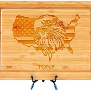 Personalized American Flag Cutting Board, Patriotic Board, 4th of July Board, Gift for Soldiers, Memorial Day Gift, Independence Day Gift