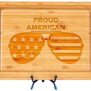 Proud American Cutting Board, Patriotic Board, 4th of July Board, Gift for Soldiers, Memorial Day, Independence Day Gift, Flag Board Gift