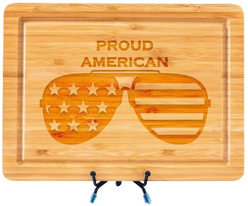 Proud American Cutting Board, Patriotic Board, 4th of July Board, Gift for Soldiers, Memorial Day, Independence Day Gift, Flag Board Gift