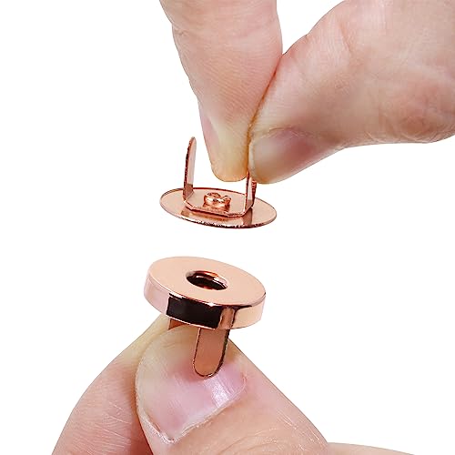 Mini Skater 14mm Small Rose Gold Magnetic Button Clasps Snaps Closures Fastener for Sewing Projects DIY Small Craft Clothing Totes Handbag Leather Bags and Purses Making (6)