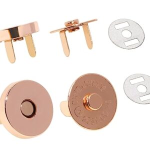 Mini Skater 14mm Small Rose Gold Magnetic Button Clasps Snaps Closures Fastener for Sewing Projects DIY Small Craft Clothing Totes Handbag Leather Bags and Purses Making (6)