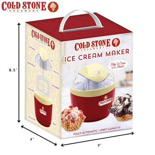 Cold Stone Creamery Ice Cream Maker Machine for Ice Cream, Gelato, Sorbet, Frozen Yogurt with Mixing Bowl- 1 pint