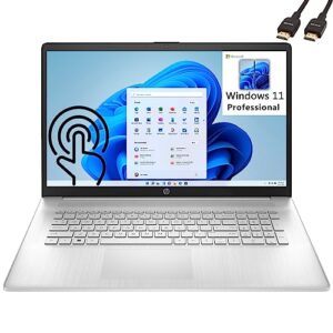 hp 2023 17 17.3" touchscreen hd+ business laptop computer, 12th gen intel 10-core i7-1255u, 16gb ddr4 ram, 512gb pcie ssd, ac wifi, bt5.0, backlit kb, silver, windows 11 pro, broag extension cable