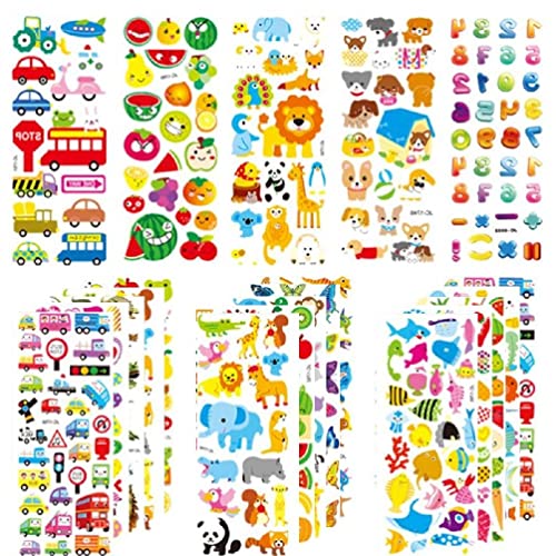 Bubble Stickers For W/Precision Cutting Cartoon Theme Decoration Easy Peal Off Reusable 3D Sticker Toddler Party Tiny Stickers Cute Stickers Aesthetic Stickers Stickers For Teens Stickers