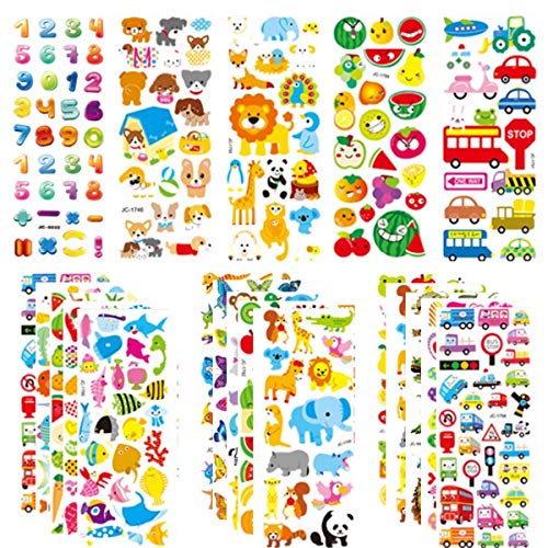 Bubble Stickers For W/Precision Cutting Cartoon Theme Decoration Easy Peal Off Reusable 3D Sticker Toddler Party Tiny Stickers Cute Stickers Aesthetic Stickers Stickers For Teens Stickers