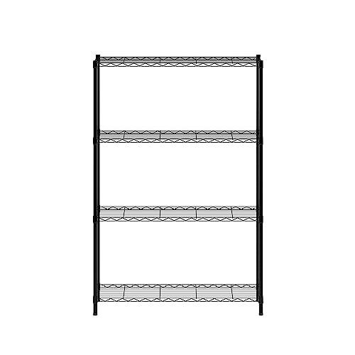 Furinno Wayar 4-Tier Metal Storage Shelf Rack, 36 x 14 x 54, Black