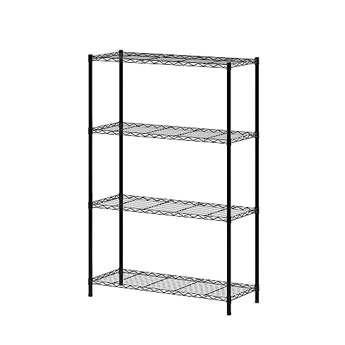 Furinno Wayar 4-Tier Metal Storage Shelf Rack, 36 x 14 x 54, Black