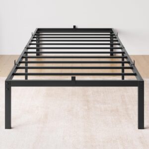 IDEALHOUSE 14 Inch Twin Bed Frame with Storage,Metal Platform Twin Bed Frame No Box Spring Needed Steel Slat Support Easy Assembly