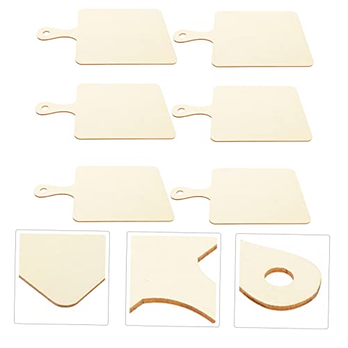 BESTonZON 12 Pcs Chopping Board with Handle Butter Tray Hand Decor Wooden Serving Trays Small Serving Board Mini Wooden Paddle Unfinished Chopping Boards Small Chopping Boards DIY Craft Meat