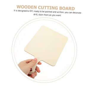 BESTonZON 12 Pcs Chopping Board with Handle Butter Tray Hand Decor Wooden Serving Trays Small Serving Board Mini Wooden Paddle Unfinished Chopping Boards Small Chopping Boards DIY Craft Meat