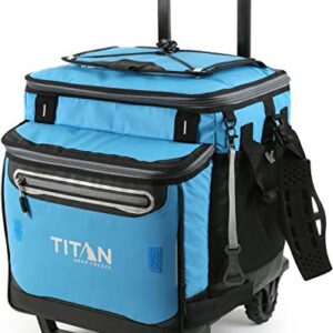 Arctic Zone Titan Deep Freeze Wheeled Cooler - 60 Can Rolling Cooler - Cooler with Deep Freeze Insulation and Detachable All-Terrain Cart & Fit & Fresh XL Cool Coolers Freezer Slim Ice Pack