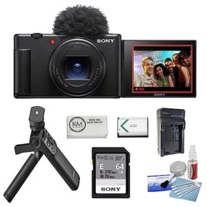 sony zv-1 ii digital camera | black bundled with sony vlogger accessory kit + np-bx1 battery + battery charger + microfiber cleaning cloth + camera cleaning kit (6 items)